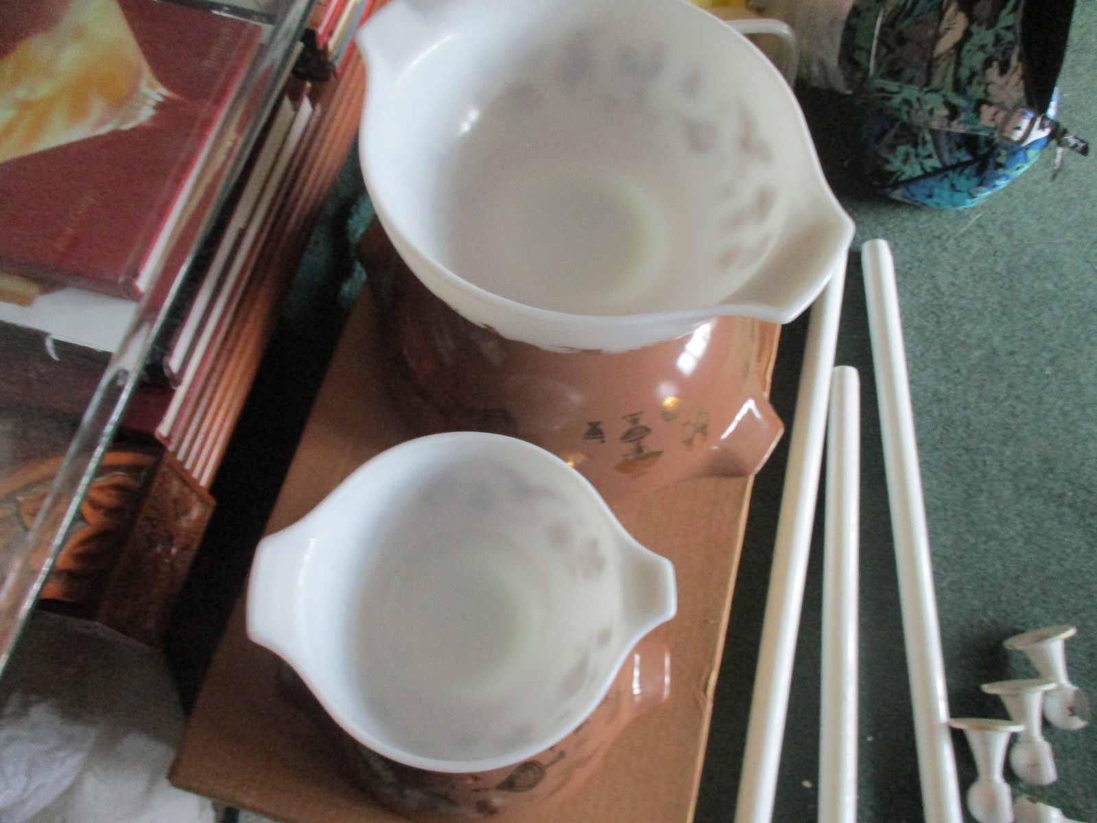 Set of 4 Pyrex Early Americana Brown Rooster Mixing Bowls CINDERELLA ...