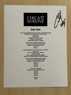 ANTHONY GREEN SIGNED LYRIC SHEET AUTOGRAPHED CIRCA SURVIVE BAND LEAD ...