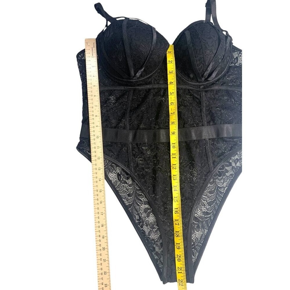 Fantasy Lingerie Moonlight Cage Lace Push Up Bra Teddy Snap Closure ...