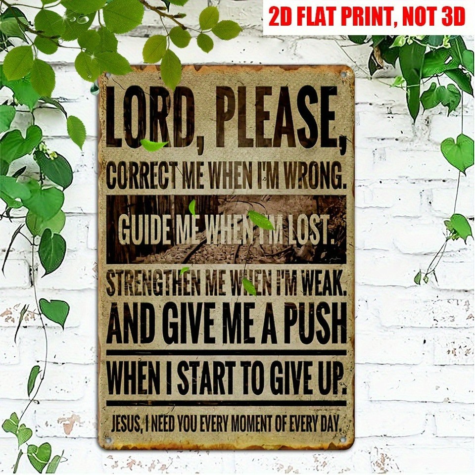 Vintage Spiritual Prayer Metal Sign Lord Guide Inspirational Wall Decor ...