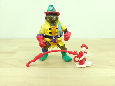 TMNT Ninja Turtle Loose Hose Em Down Don 1991 With Fire Hydrant Dog | eBay
