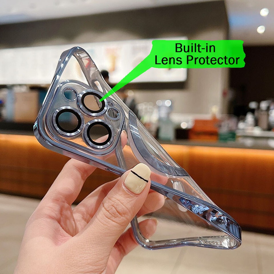 For iPhone 11 12 13 14 15 16 Clear Crystal Case Magnetic Cover + Lens ...
