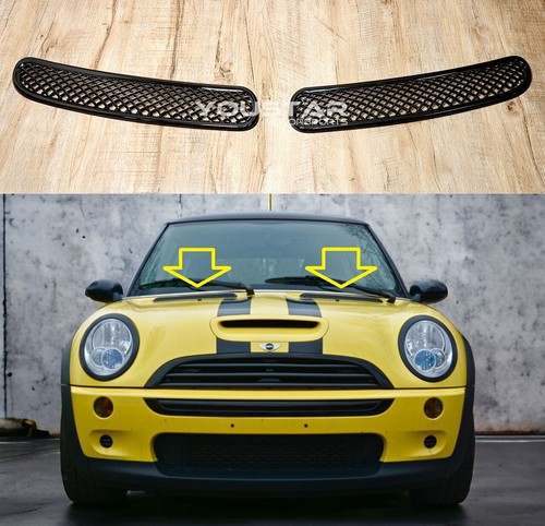 2X Gloss Black Hood Scuttle Air Vent Covers for MINI Cooper S JCW R50 ...