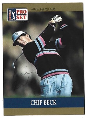 1990 PRO SET CHIP BECK ON CARD AUTOGRAPH SIGNED PGA TOUR CARD #64 | eBay