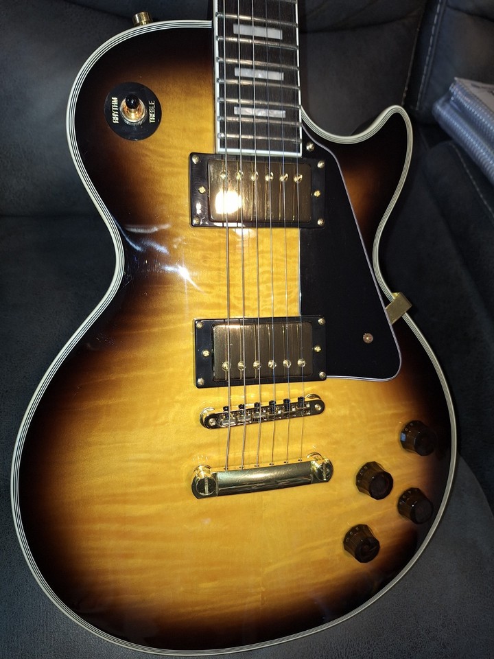 Chibson LP Custom Ice Tea Burst Gold Hardware Upgraded Parts And ...