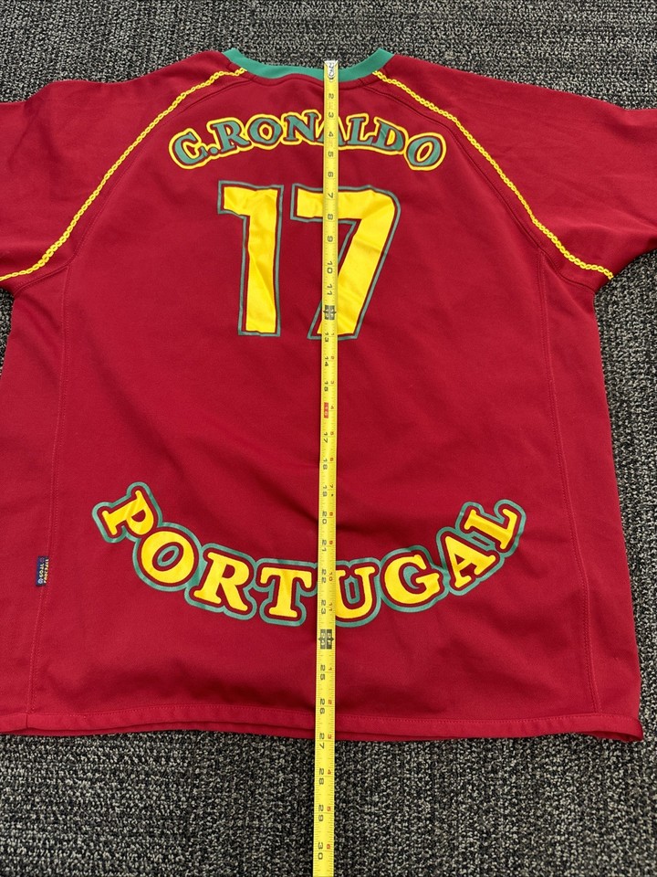 Cristiano Ronaldo Portugal FPF Soccer Jersey #17 Red Men’s Size Large ...