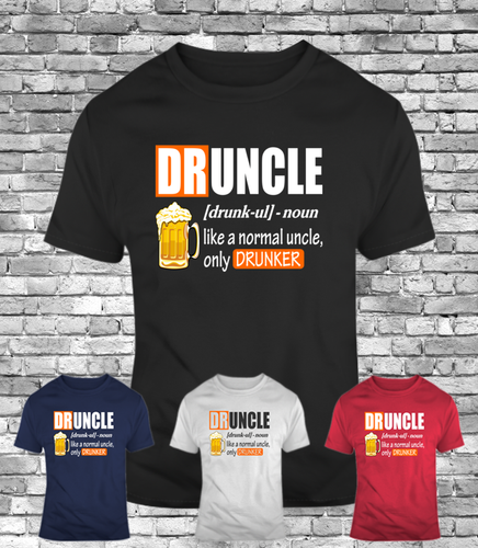 New DRUNCLE uncle funny t-shirt funcle beer drunker like normal men's ...