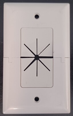 Split Wall Plate Flexible Open Low Voltage AV Cable Pass Through 1-Gang ...