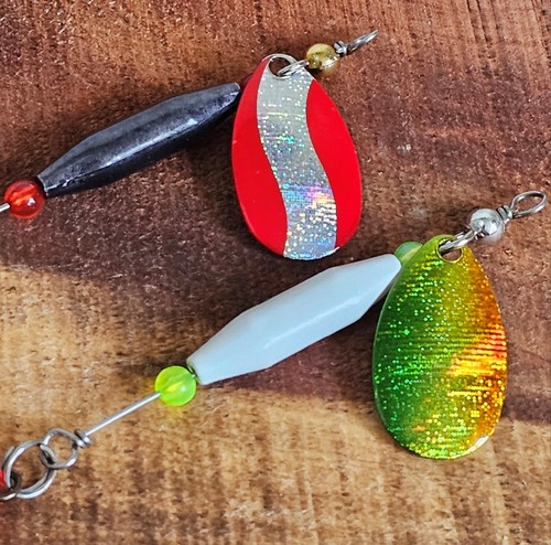 (Lot of 2) Kingfisher Spinner Lure 3/8oz Indiana #4 Blade VMC #4 Treble ...