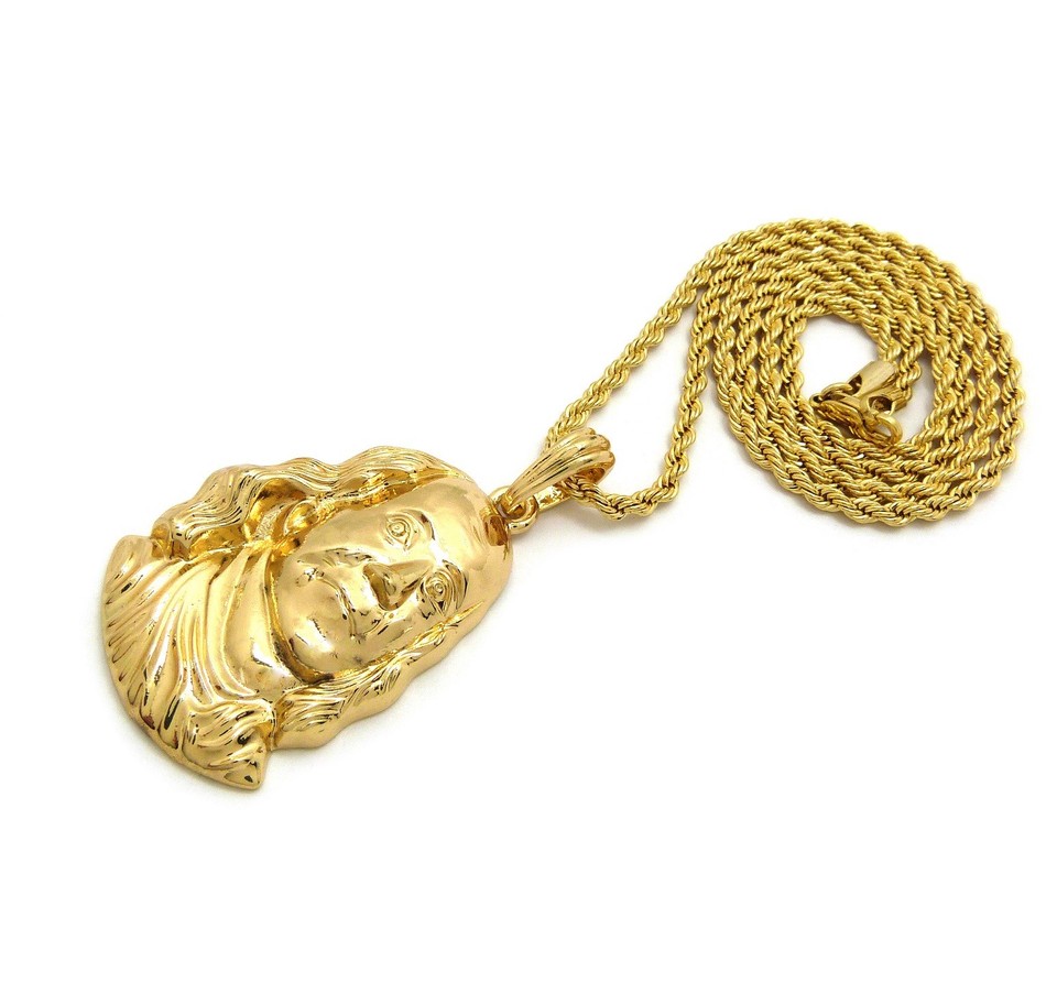 NEW BENJAMIN FRANKLIN PENDANT & 24" BOX/CUBAN/ROPE CHAIN NECKLACES ...