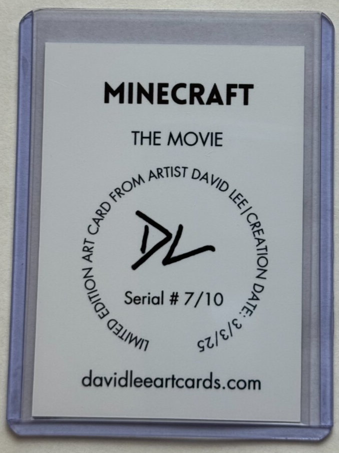 Minecraft Limited Edition Artist Signed “The Movie” Trading Card 7/10 ...