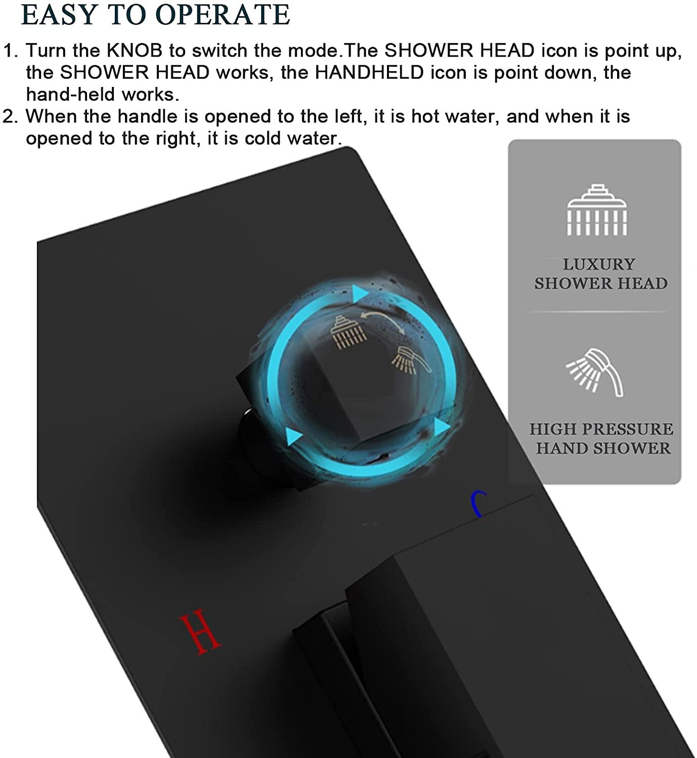 8" Shower System Ceiling Mounted Rain Mixer Shower Combo Black Shower ...