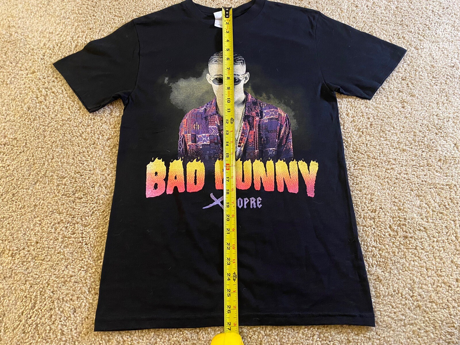 BAD BUNNY X100pre Tour Short Sleeve Black Shirt Small… - Gem