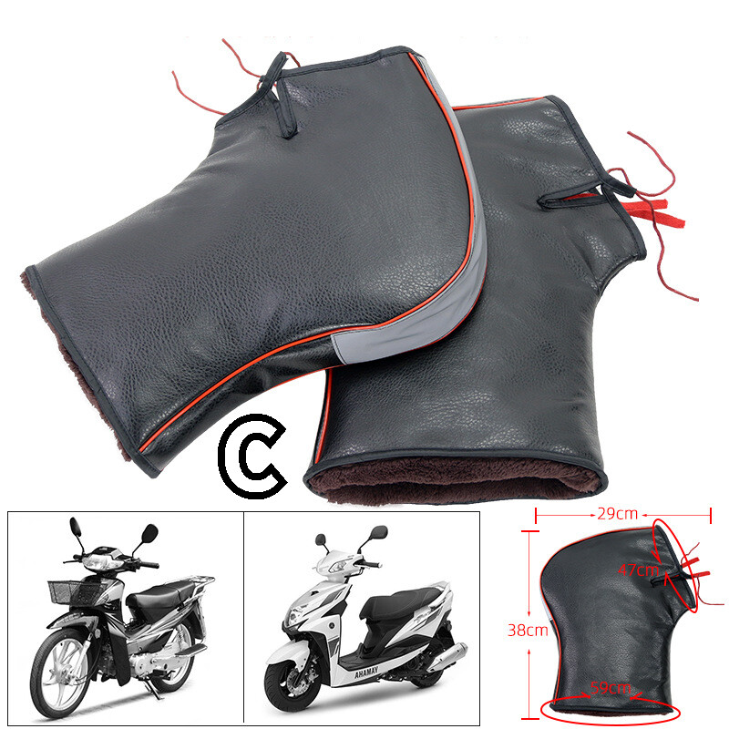 1 Pair Motor ATV Handlebar Gloves Plush Lining Hand Warmer Muffs Handle ...