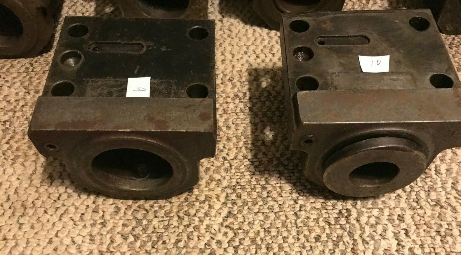 (1) ONE lathe tool block, holder HAAS ? MAZAK ? OKUMA? approx 108mm x ...