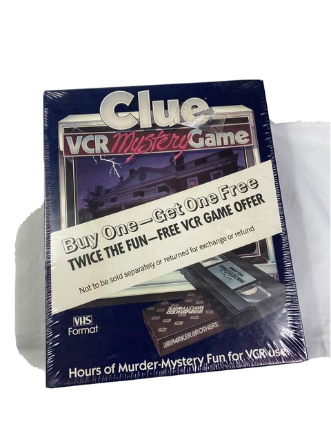 Clue VCR VHS Mystery Board Game Parker Brothers 1985 Decks P4100 for ...