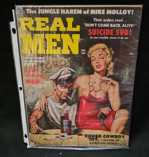 Real Men Magazine December Issue - Vintage Pulp Adventure Cover Art | eBay