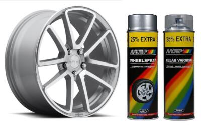 suits HONDA Gloss SILVER+LACQUER Alloy Wheel Spray Paint 500ml x2 (SR3 ...