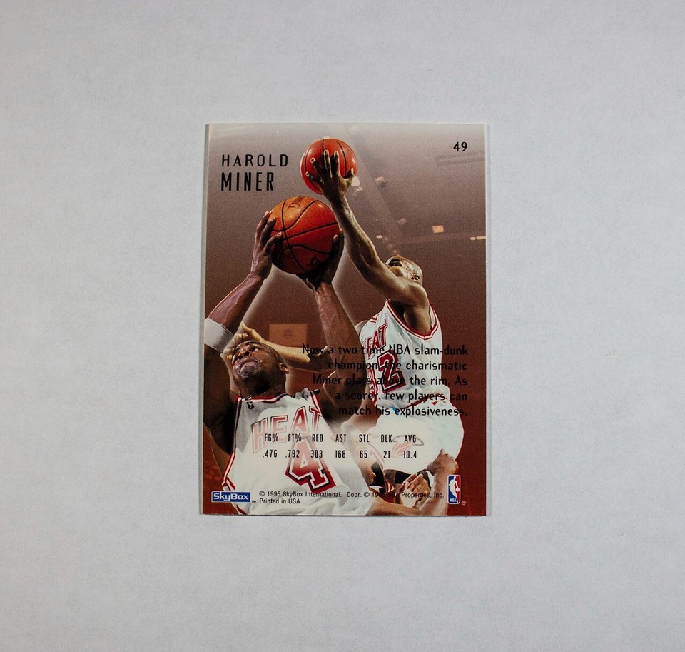 1995-96 Skybox Emotion Harold Miner Focused Card 49 Miami Heat | eBay