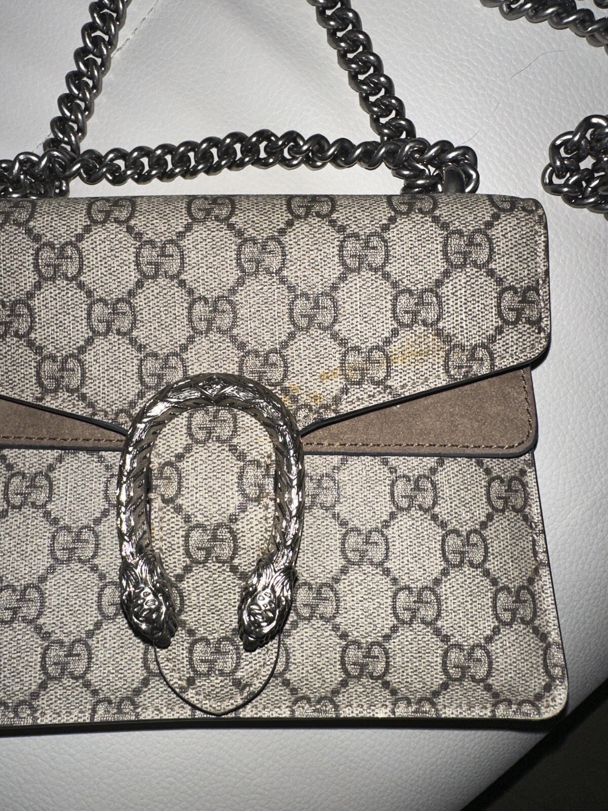 Authentic GUCCI Taupe Dionysus GG Supreme Mini bag - Pre Owned | eBay