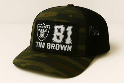 Tim Brown Oakland Raiders #81 Hat, Removable Metal Patch, Snapback | eBay