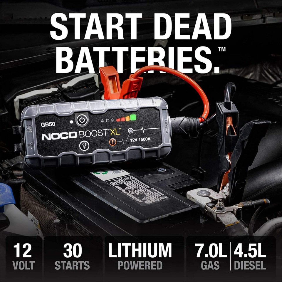 NOCO Boost GB50 1500A UltraSafe Jump Starter Power Pack 12V Car Battery ...