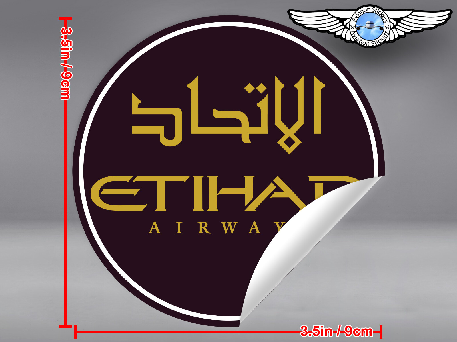 ETIHAD AIRWAYS ROUND LOGO DECAL / STICKER | eBay