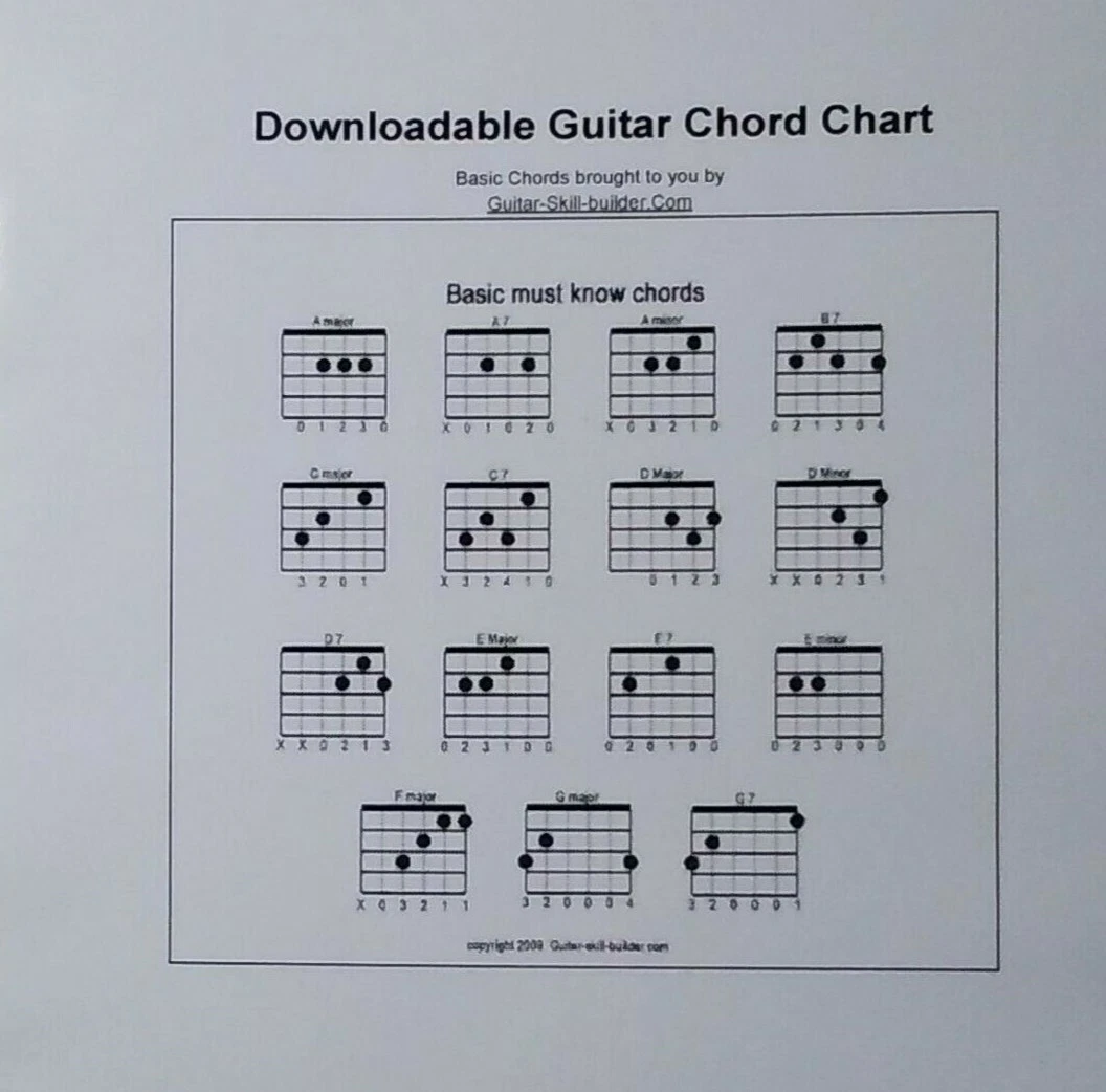 Free Guitar Chord Charts