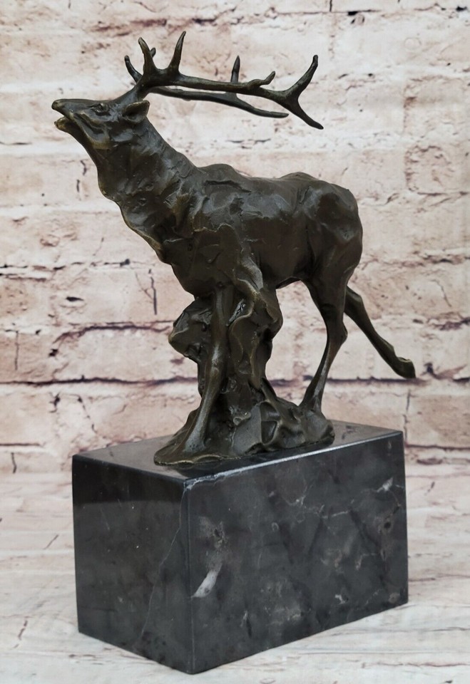 Stag Elk Deer Buck Hunter Sportsman Bronze Marble Wildlife Art Deco ...