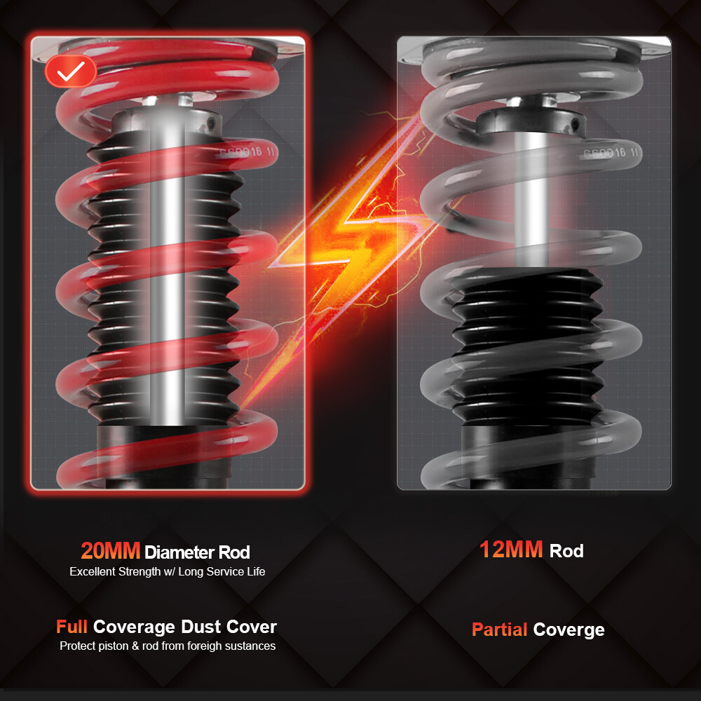 4Pcs Front & Rear Coilovers Shock Struts For 08-16 Mitsubishi Lancer ...