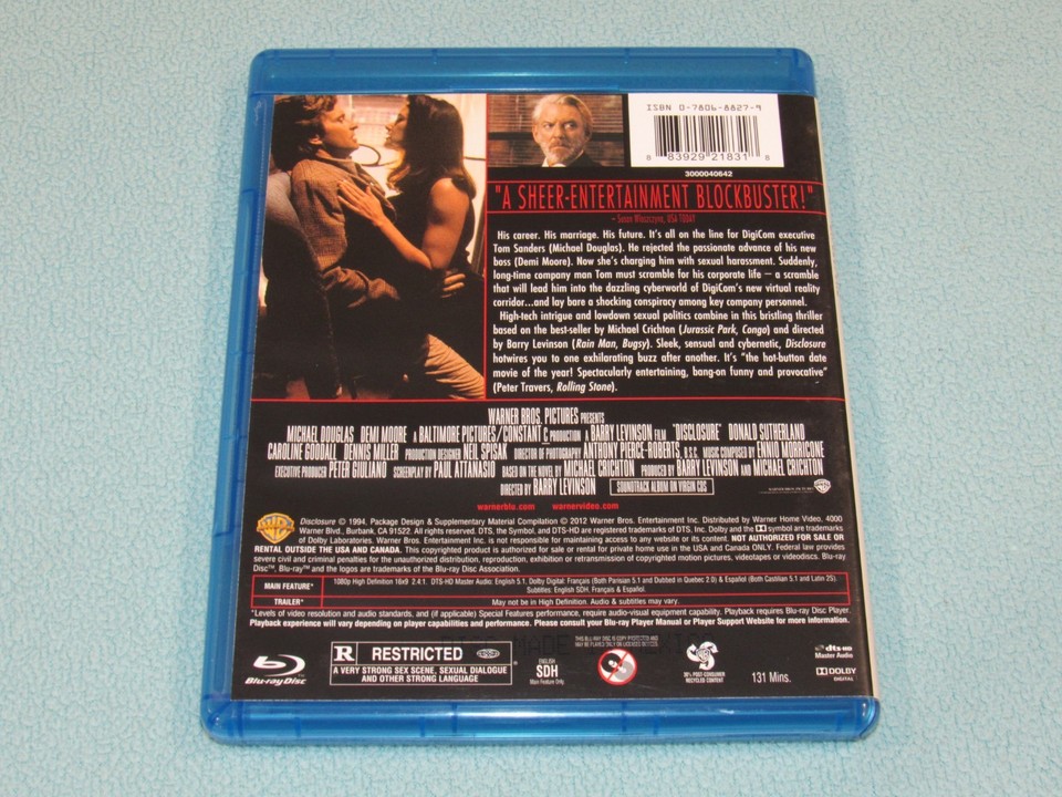 DISCLOSURE (Blu-Ray, 2012) ***Rare, OOP!*** Michael Douglas, Demi Moore ...