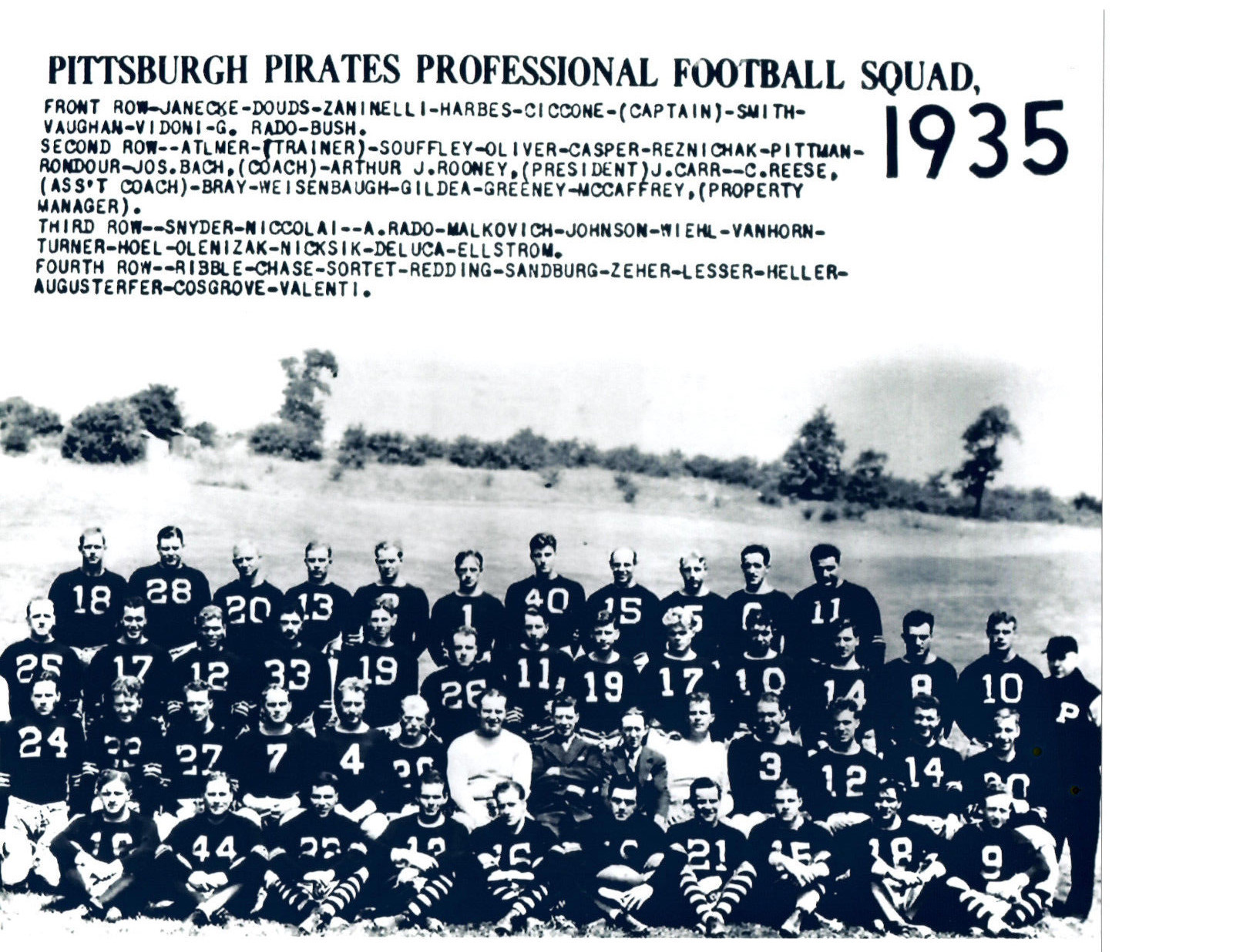 1935 PITTSBURGH PIRATES STEELERS TEAM 8X10 PHOTO FOOTBALL NFL HOF | eBay