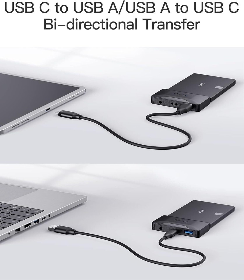 Inateck SATA to USB 3.2 Gen 2 Adapter, Hard Drive Adapter Cable 2.5/3.5 ...