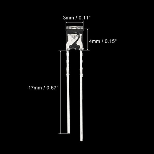 150Pcs 2x3x4mm Light Diode Rectangular Bright Clear LED Lamp Bulb White ...