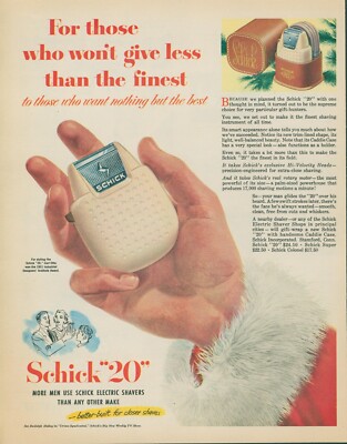 1951 Schick 20 Electric Shaver Razor Santa Claus Hand Case Vintage ...