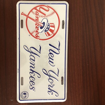 Sealed Vintage New York Yankees MLB Logo Metal Embossed License Plate 6 ...