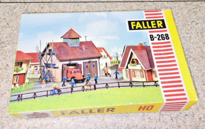 Vintage Faller B-268 HO Scale Rural Fire Station Kit. Complete Unbuilt ...