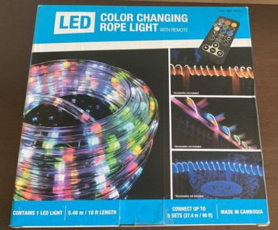 Color Changing LED Rope Light 18 ft. w/Remote Indoor/Outdoor 1431162 ...