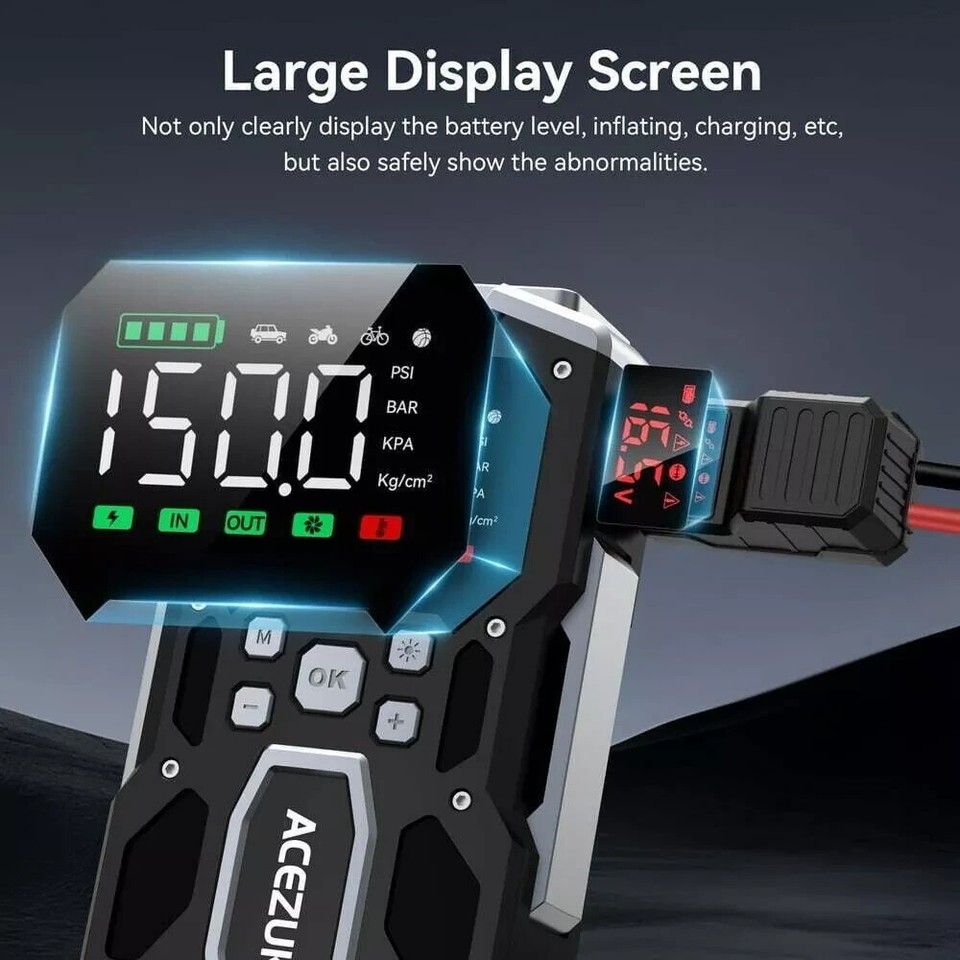 Portable Jump Starter & Air Compressor Power Pack Car Battery Box With ...