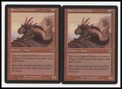 Spurred Wolverine x2 #237 Onslaught MTG Near Mint Common | eBay