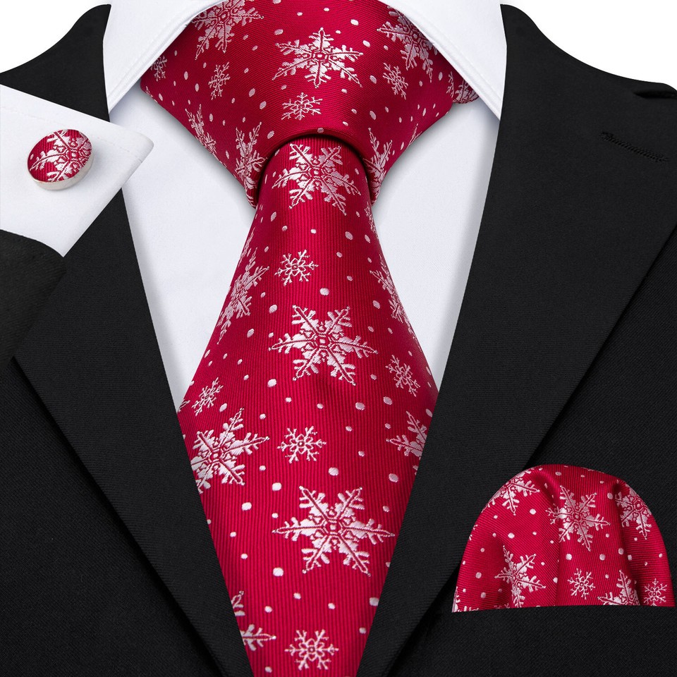 Men's Tie Classic Wedding Necktie and Pocket Square Cufflinks Set ...