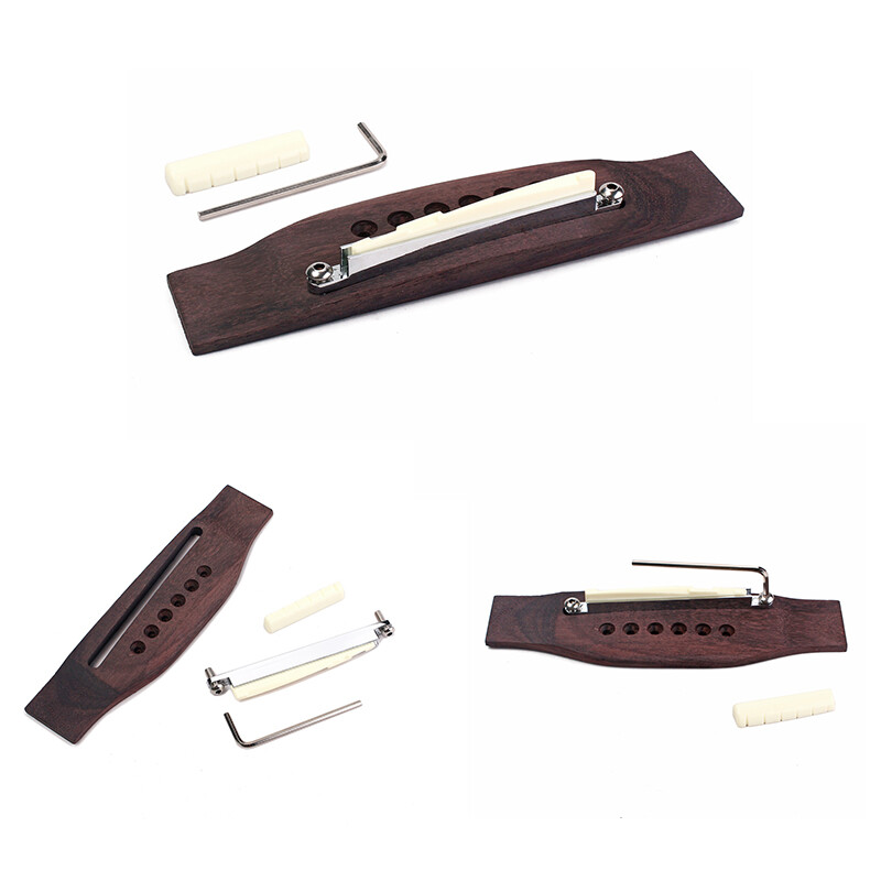 Adjustable Rosewood Guitar Bridge Saddle Nut Kit For Acoustic/Classical ...