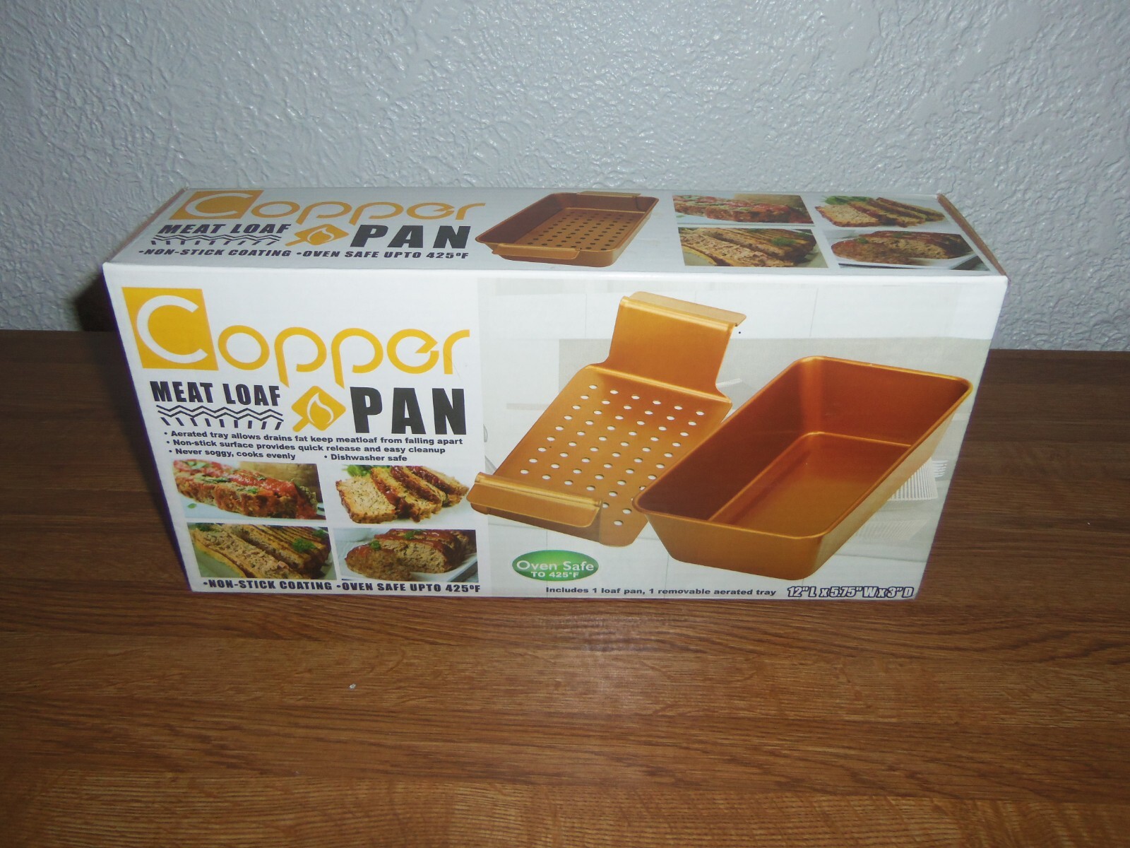 Non-Stick Meatloaf Pan 2-Piece Healthy Meatloaf Pan Set with Copper ...