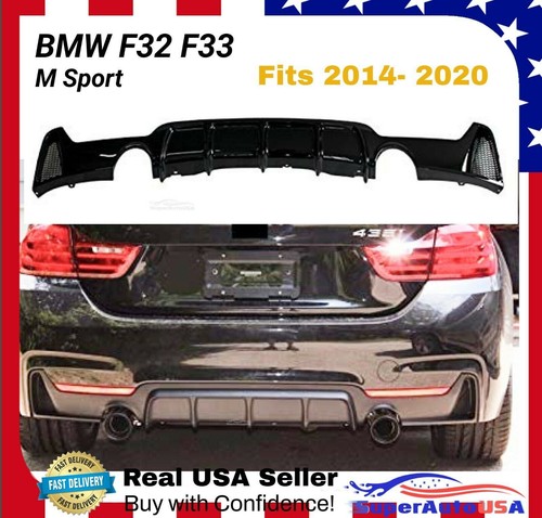 For 2014-2020 F32 BMW 435i 440i xDrive M Sport Rear Bumper Diffuser Duo ...