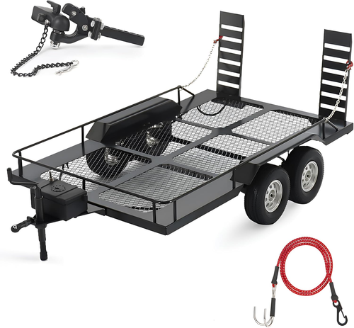 RC Trailer Metal 1/10 Scale Trailer Kit, for RC Crawler Axial SCX10 D90 ...