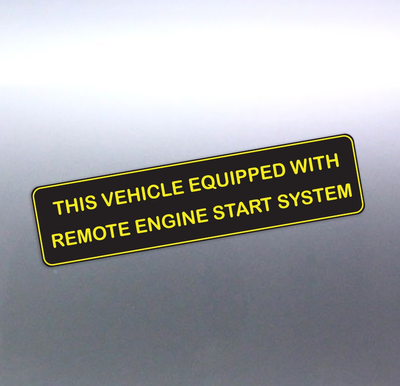 10 THIS VEHICLE EQUIPPED WITH REMOTE ENGINE START SYSTEM Vinyl sticker ...