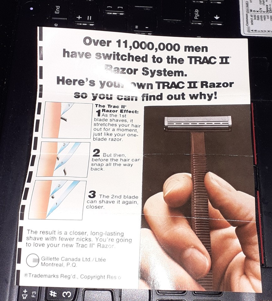 Gillette Trac II DEMONSTRATOR RAZOR Trac II Cartridges Compatible New ...