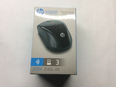 Brand NEW-HP X3000 BLACK 3-Button Wireless USB Optical Scroll Mouse ...
