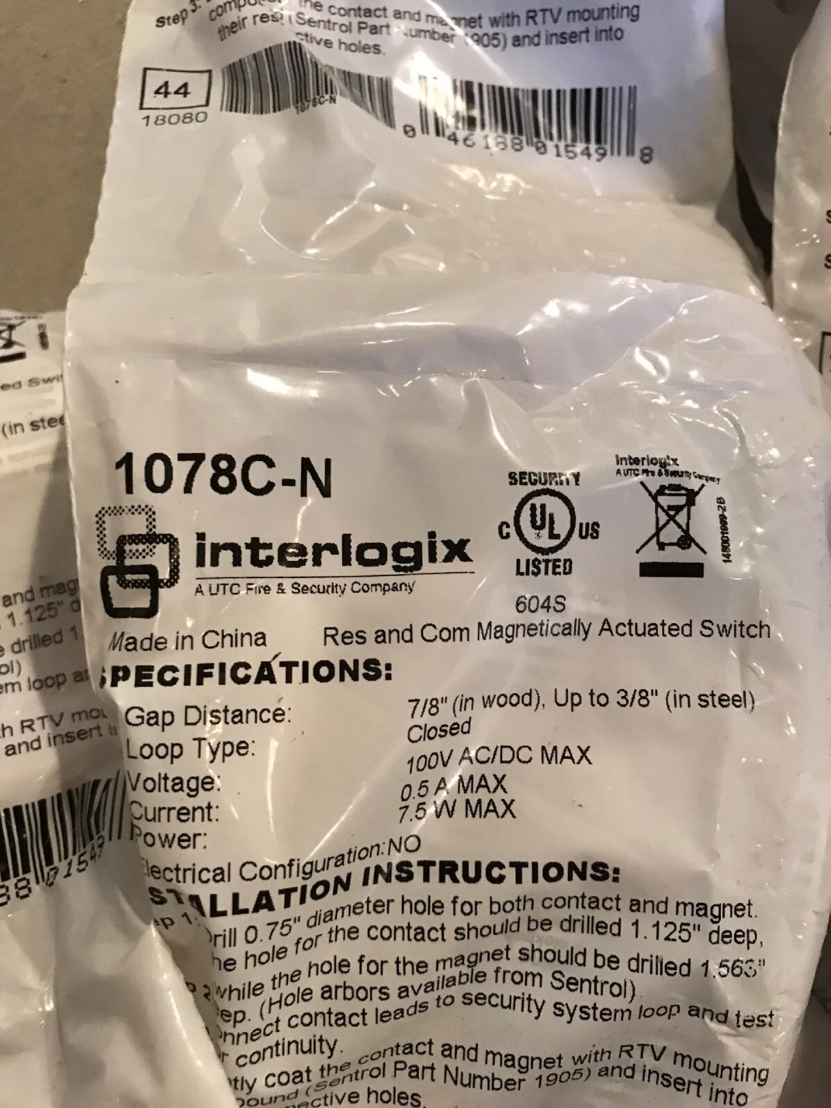Interlogix 1078C-N Door position Switch | eBay