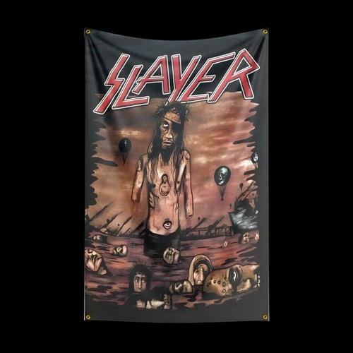 Slayer Heavy Metal Rock Band Flag Wall Hanging Banner Tapestry Brass ...